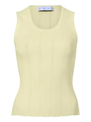 Proenza Schouler White Label Perry Pointelle Rib Knit Top - Yellow