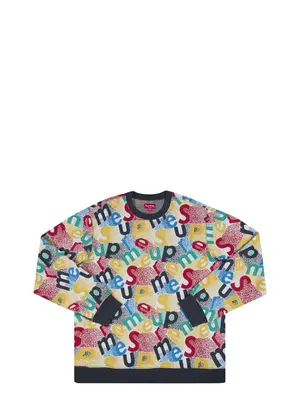 Supreme Supreme Scatter Text Crewneck Blue