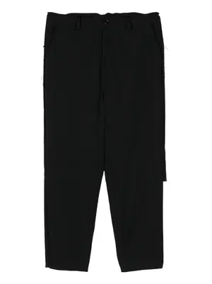 Y’s Raw-cut Tapered Trousers - Black