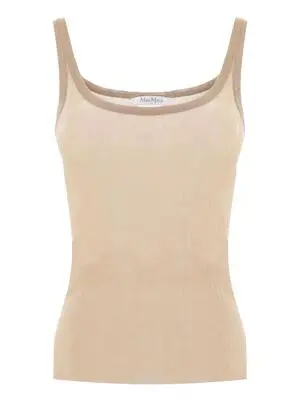 Max Mara Ribbed Silk Tank Top - Neutrals