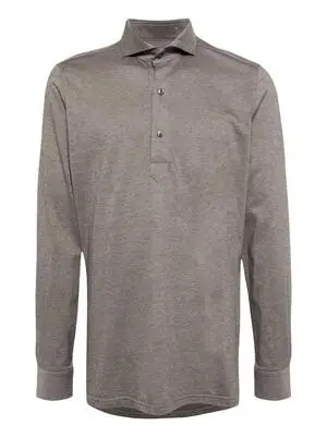 N.peal Marseille Long-sleeve Polo Shirt - Brown