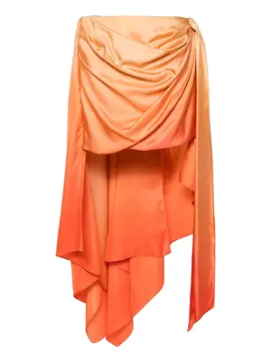 Zimmermann Ombré Draped Midi Skirt - Orange