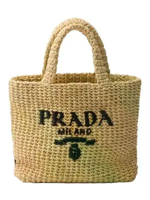 Prada Small Crochet Tote Bag - Neutrals
