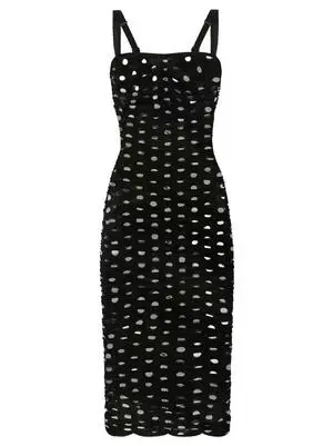 DOLCE & GABBANA Dolce & Gabbana Polka-Dot Tulle Midi Dress