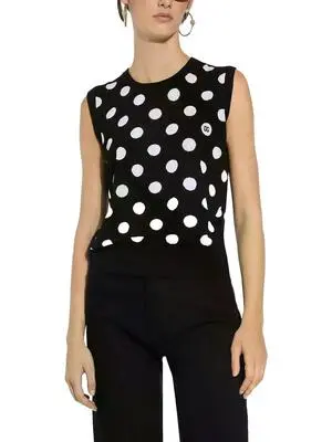 Dolce & Gabbana Polka-dot Knitted Vest - Black