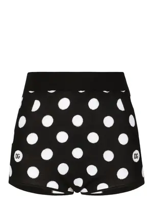 Dolce & Gabbana Polka Dot High-waisted Shorts - Black