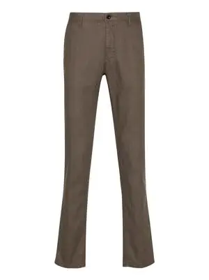 Incotex Logo-embroidered Trousers - Brown