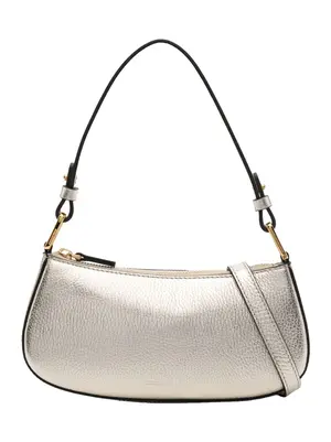 COCCINELLE Grained Leather Shoulder Bag - Gold