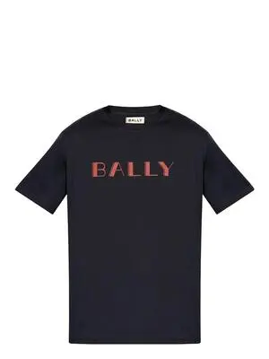 Bally Logo-print Organic-cotton T-shirt - Blue