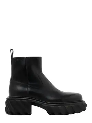 Off-White Exploration Motor Leather Boots - Black