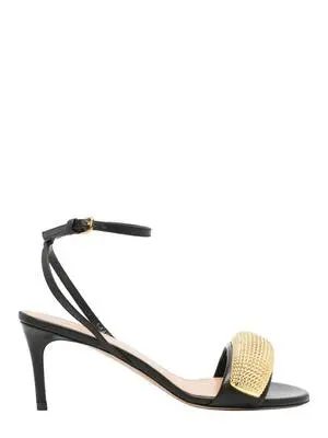 JW Anderson Poppy 70mm Leather Sandals - Gold