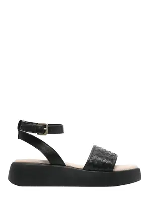 BUGATTI 45mm Kya Interwoven Leather Sandals - Black