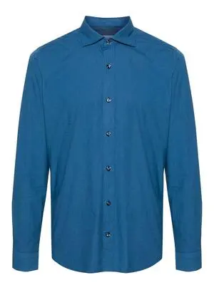 TINTORIA MATTEI 954 Cutaway-collar Cotton Shirt - Blue