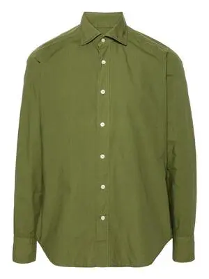 TINTORIA MATTEI 954 Cutaway-collar Cotton Shirt - Green