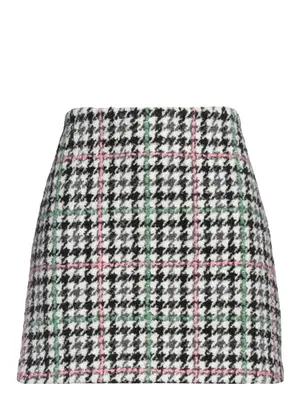 MSGM Mini Flared Tweed Skirt Off White