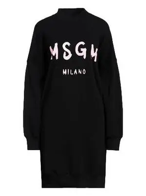MSGM Mini Cotton T-shirt Dress - Black
