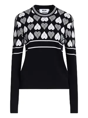 MSGM Multicolor Crewneck Sweater - Black
