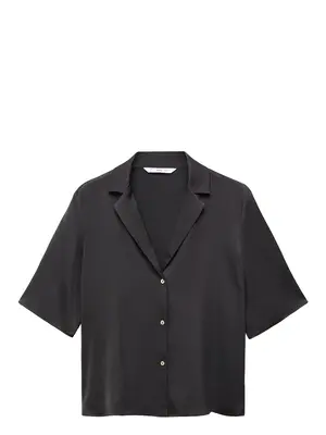 MANGO MANGO Satin Camp Shirt