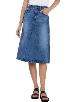 WASH LAB DENIM Wash Lab Denim Paneled Midi Skirt