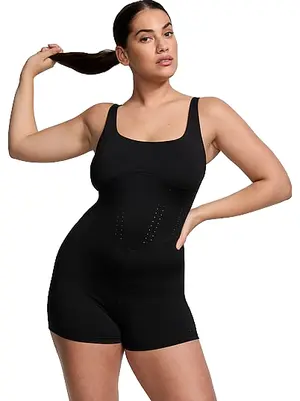 Victoria's Secret Vsx Vs Essential Perforated Short Onesie - Black