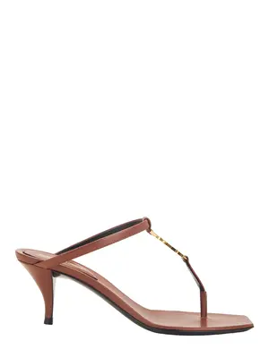 Saint Laurent Cassandra Sandal - Aesthetic Brown