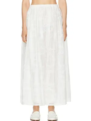 HELSA Handkerchief Midi Skirt - White