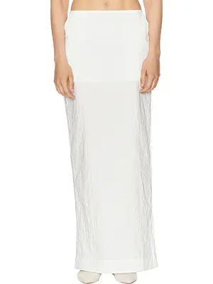 HELSA Crinkle Maxi Skirt - White