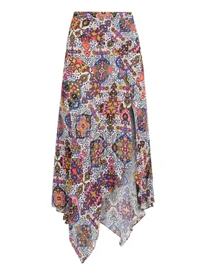 Veronica Beard Mac Paisley-print Crepe Midi Skirt - Indigo