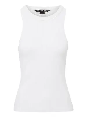 Veronica Beard Jordyn Cropped Tank Top - White