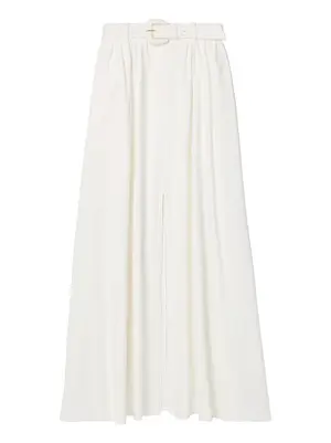Saloni Judi Belted Maxi Skirt - White