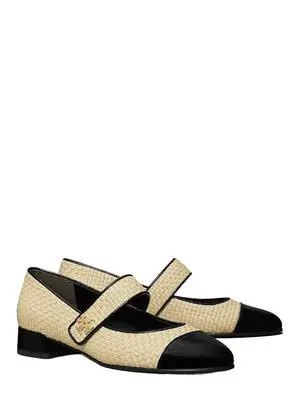 Tory Burch Cap-toe Mary Jane - Natural/perfect Black