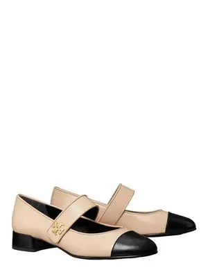 Tory Burch Cap-toe Mary Jane - Rose Silk/perfect Black