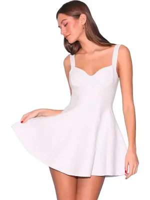 FLEUR DU MAL Brigette Flared Mini Dress - Neutral