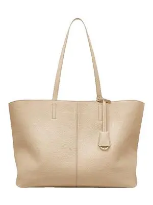 MAISON DE SABRE Large Leather Zipped Soft Tote - Saharan Nude