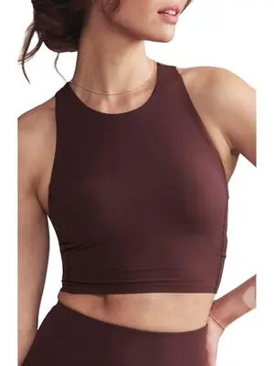 RHONE Revive Longline Bra Brown Berry
