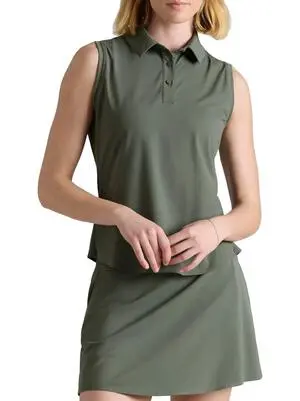 RHONE Rhone Course To Court Sleeveless Polo Olive Shadow