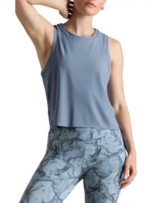 RHONE Rhone Serene Crop Tank Top Blue Shadow