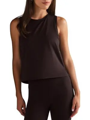 RHONE Serene Crop Tank Top - Dark Espresso