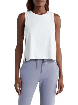 RHONE Serene Crop Tank Top - Snow White
