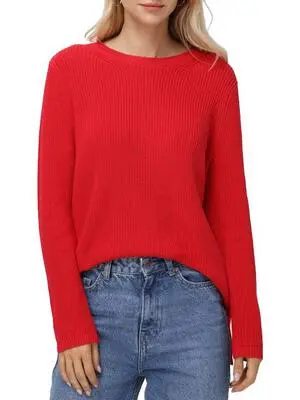 525 America 525 Emma High-Low Sweater Cherry Red