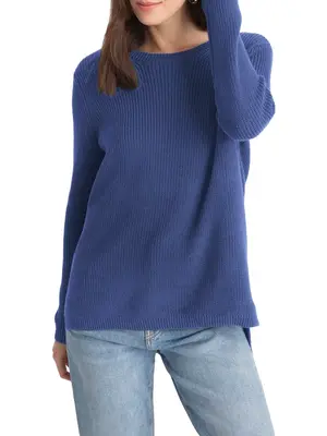 525 America 525 Emma High-Low Sweater Gray Blue