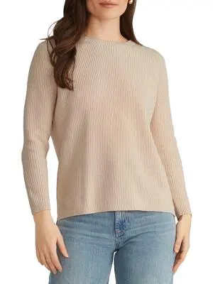 525 America 525 Emma High-Low Sweater Wheat Heather