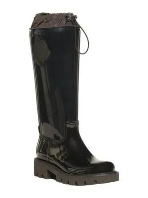 Moncler Kickstream Waterproof Rain Boots - Glossy Black