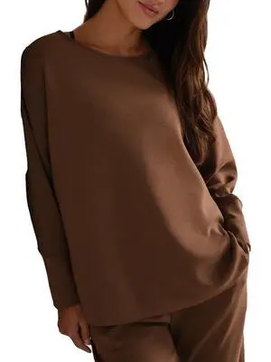 RHONE Relaxed Fit Pullover Sweatshirt - Chestnut Brown