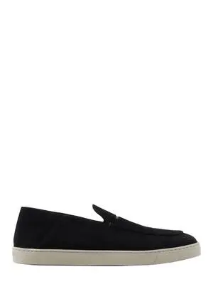 Giorgio Armani Suede Slip-ons Black