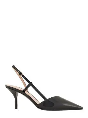 Giorgio Armani Patent Leather Slingbacks - Black