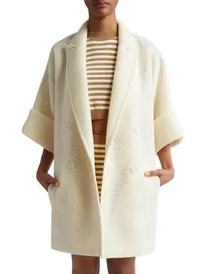 Max Mara Quato Honeycomb Texture Oversized Jacket - Vanilla