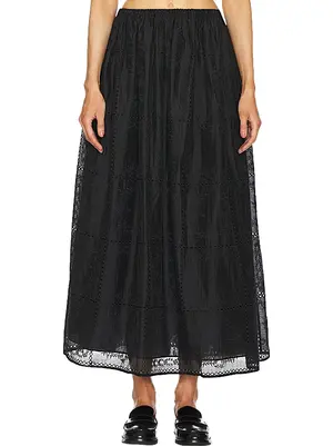 HELSA Handkerchief Midi Skirt - Black