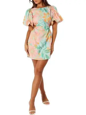 PETAL & PUP Natalie Floral Mini Dress - Coral Print