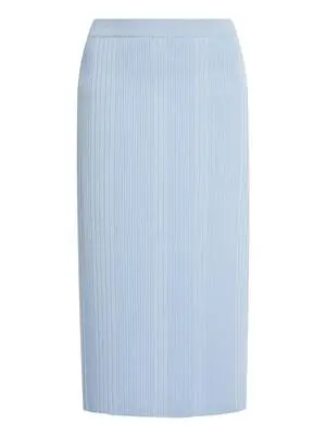 Bottega Veneta Ribbed Cotton Midi Skirt - Blue